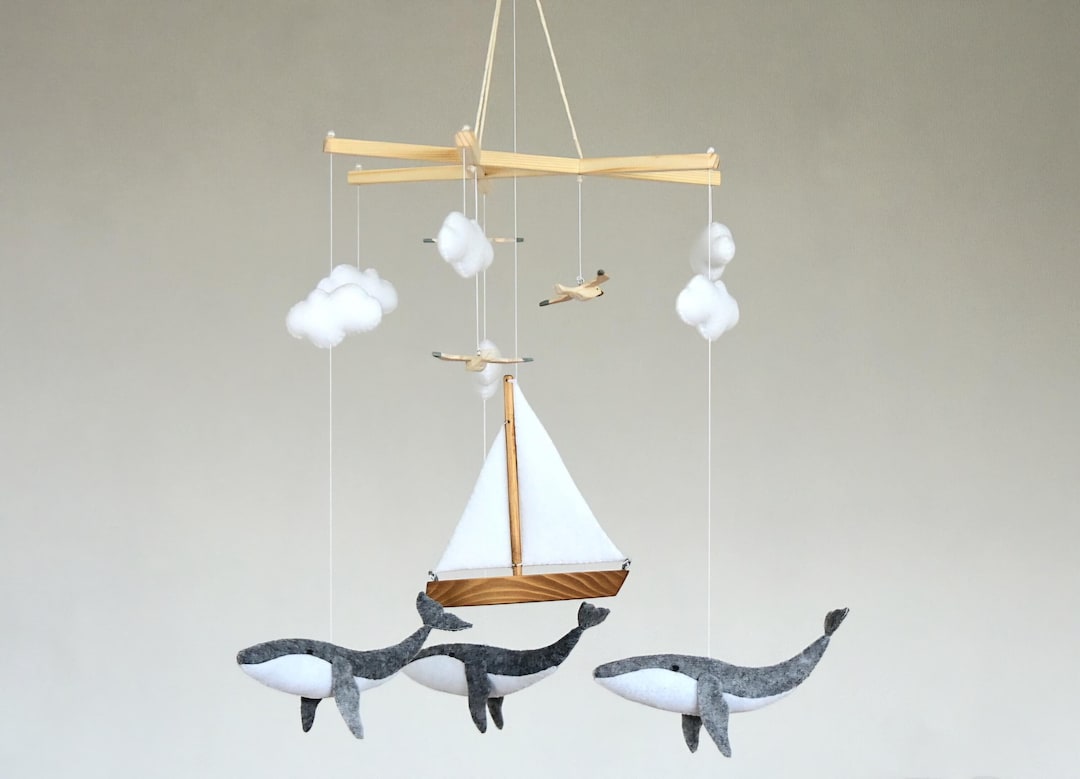 Whale Baby Mobile, Beach Crib Mobile, Ocean Mobile, Nautical Baby ...