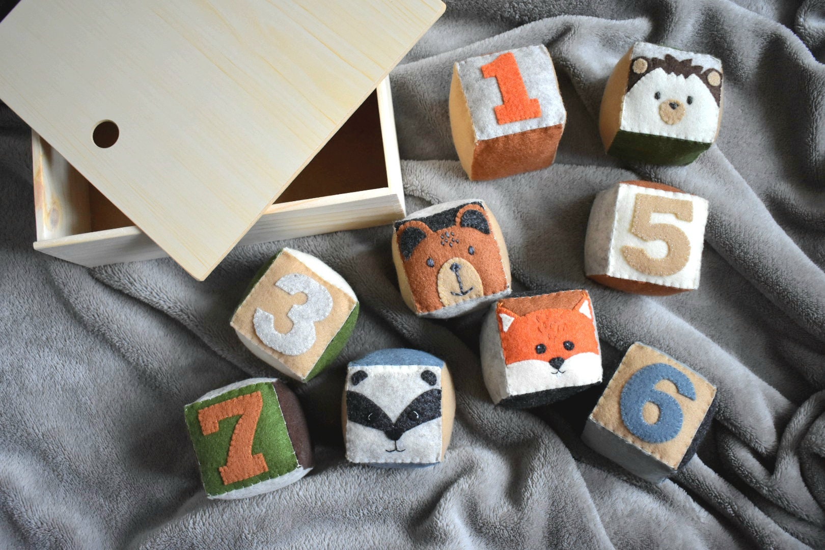 Woodland Animals Soft Felt Blocks Forest Animals Soft Toys - Etsy