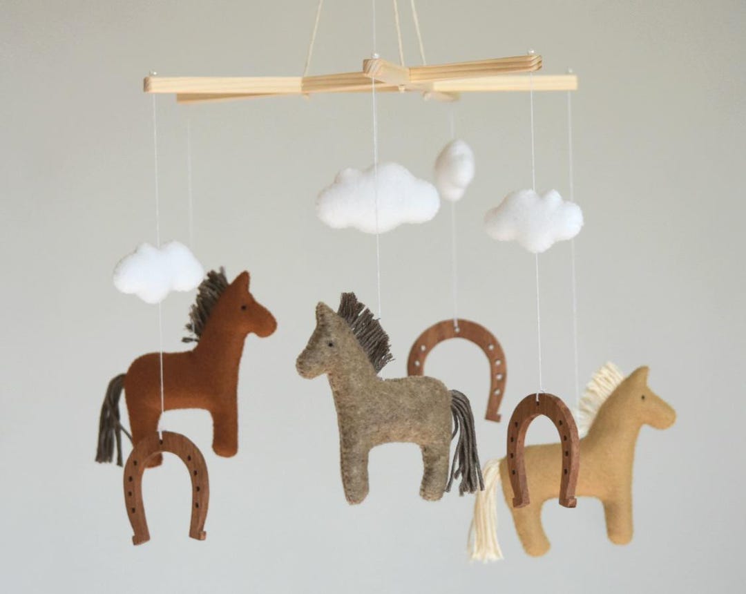 Horse Baby Mobile, Farm Animals Baby Mobile, Pony Cot Mobile, Horse ...