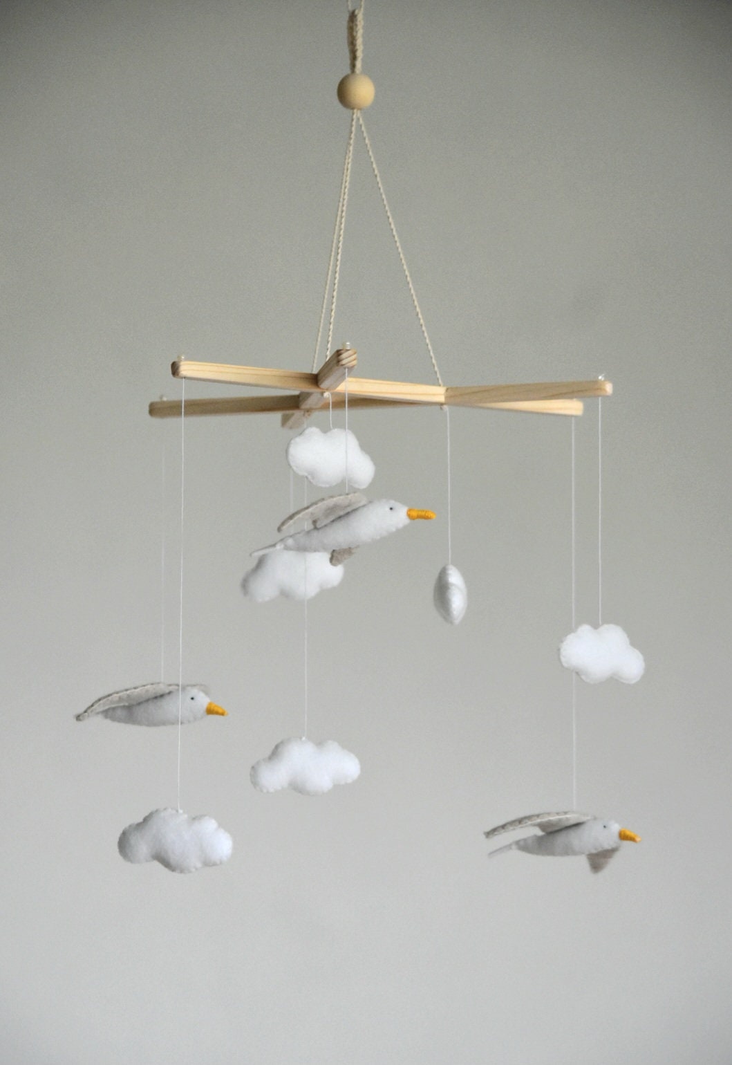 Flying Seagulls Nursery Mobile, Ocean Baby Mobile, Seagull Baby Mobile ...