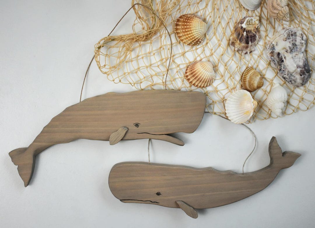 Wooden Whale, Whale Nursery Decoration, Nautical Wall Decor, Wlale ...