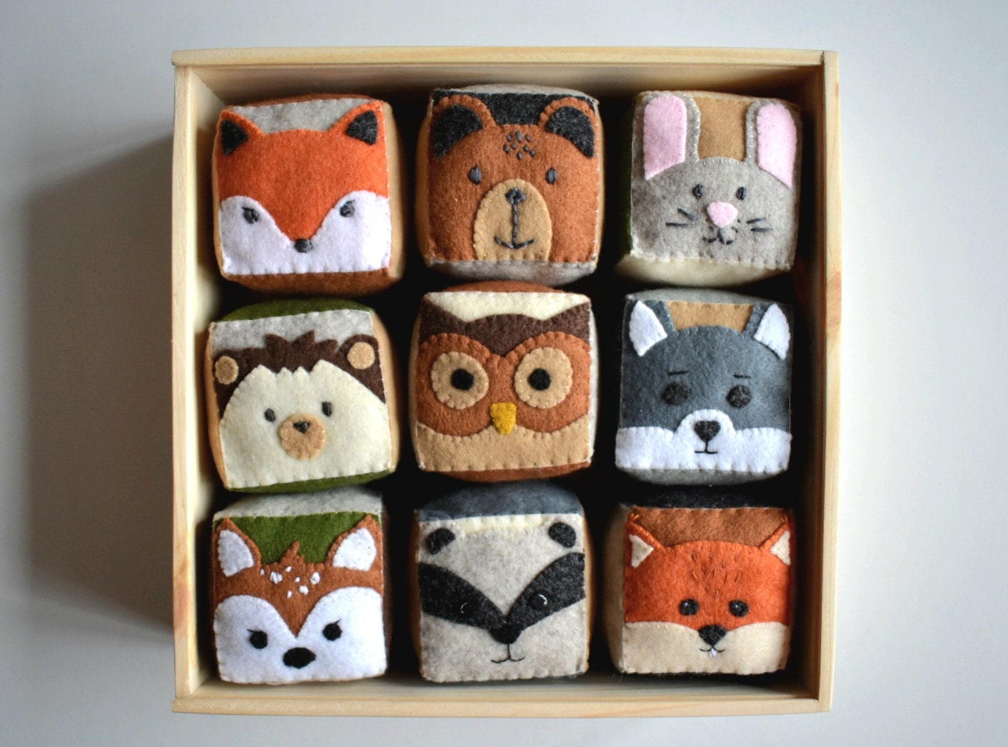 Woodland Animals Soft Felt Blocks Forest Animals Soft Toys - Etsy