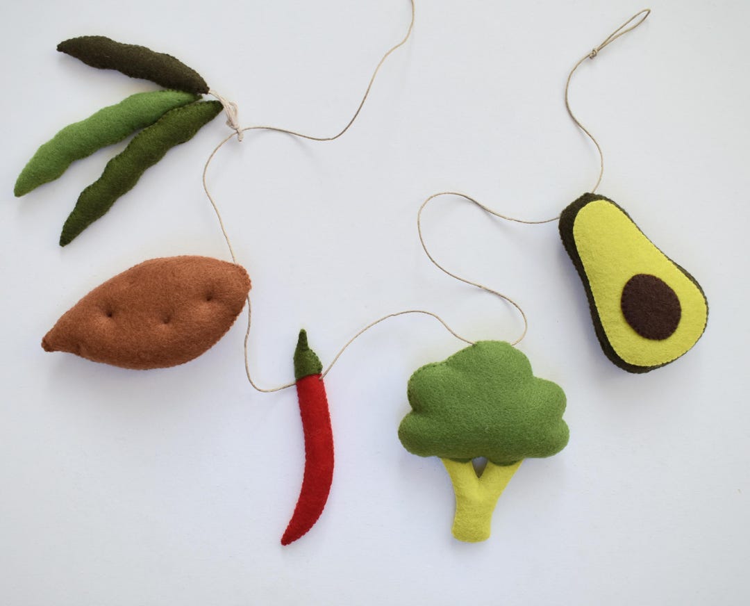 Vegetable Garland, Veggie Bunting, Veetable Nursery Decor, Baby Shower ...