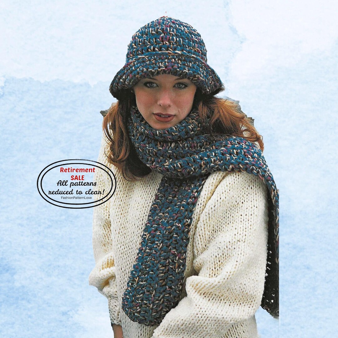 Chunky Crochet Hat & Scarf Pattern PDF – Cozy Beanie Set, Easy Winter ...