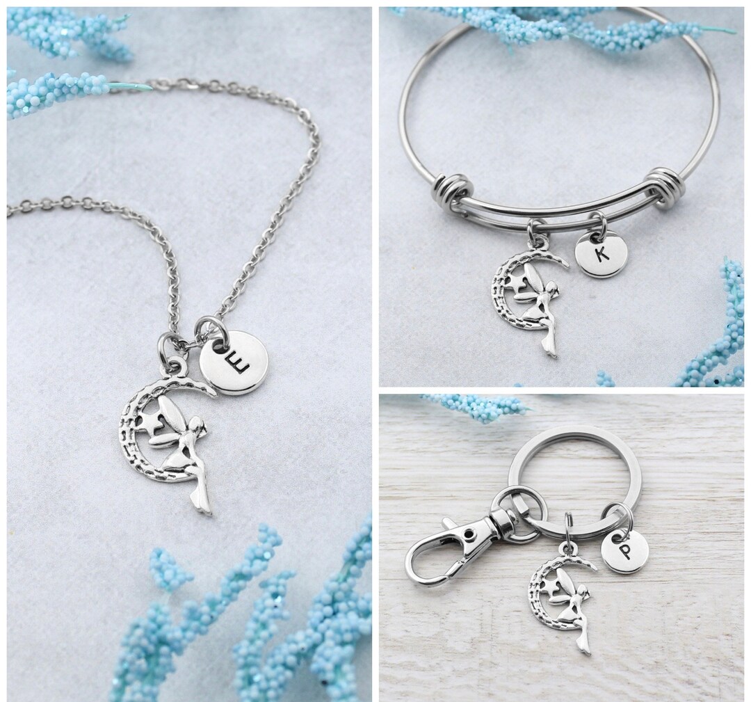 Tinkerbell Keychain, Moon Tinkerbell Charm Necklace, Personalized ...