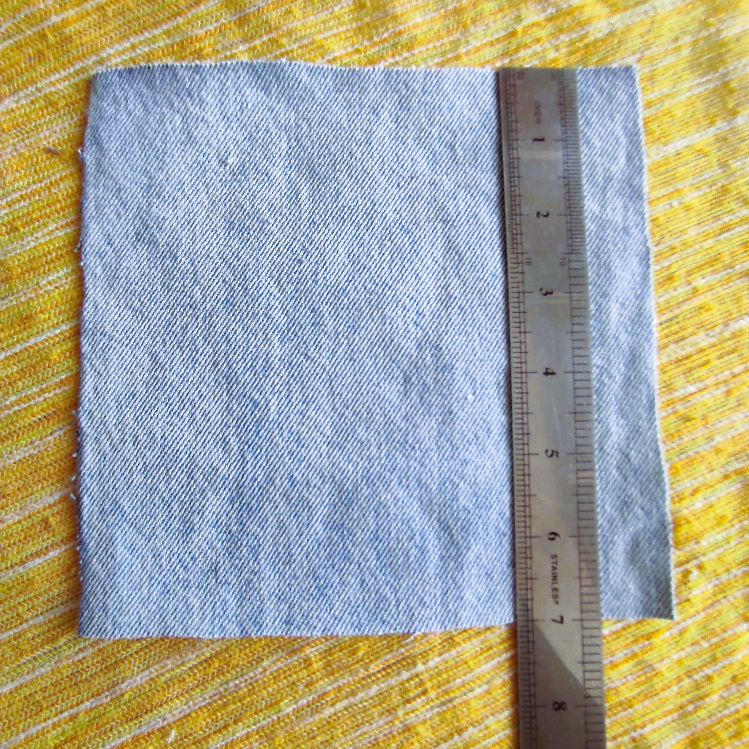 Denim Fabric Scraps Squares Bundle Jean Patches Denim Patchwork ...