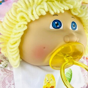 Vintage Cabbage Patch Kid, 1985 Girl Pacifier Yellow Blonde Hair ...