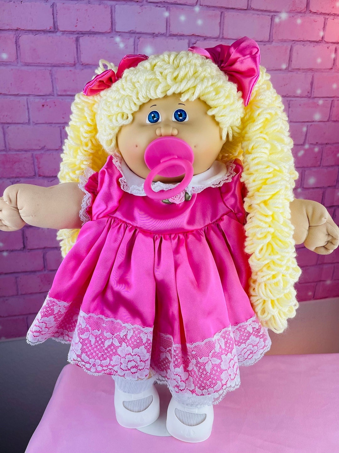 CUSTOM Cabbage Patch Kids Vintage 1983 Pacifier Re-root Blonde Popcorn ...