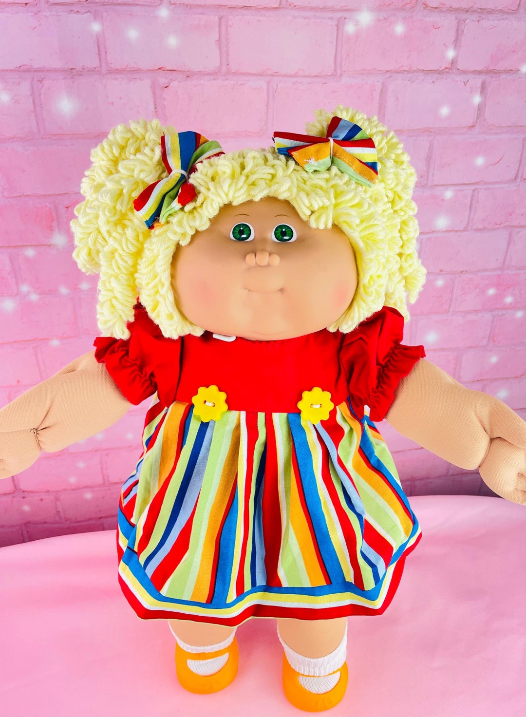 Cabbage Patch Kids Vintage Collectible Doll 1986 Popcorn Hair Blonde Girl, Chubby Cheeks ...