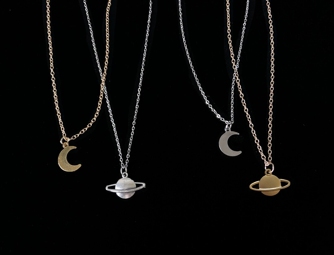 SINGLE Moon to Saturn Necklace, ONE Necklace, Friendship Necklaces ...