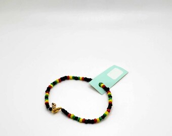 Beaded Anklet Rasta Color Beaded Anklet - Etsy