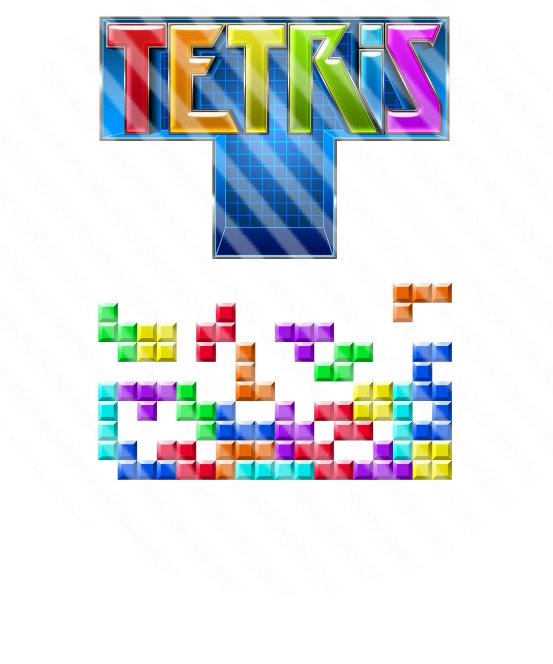 Tetris Game Colourful Logo Digital/graphic/png - Etsy