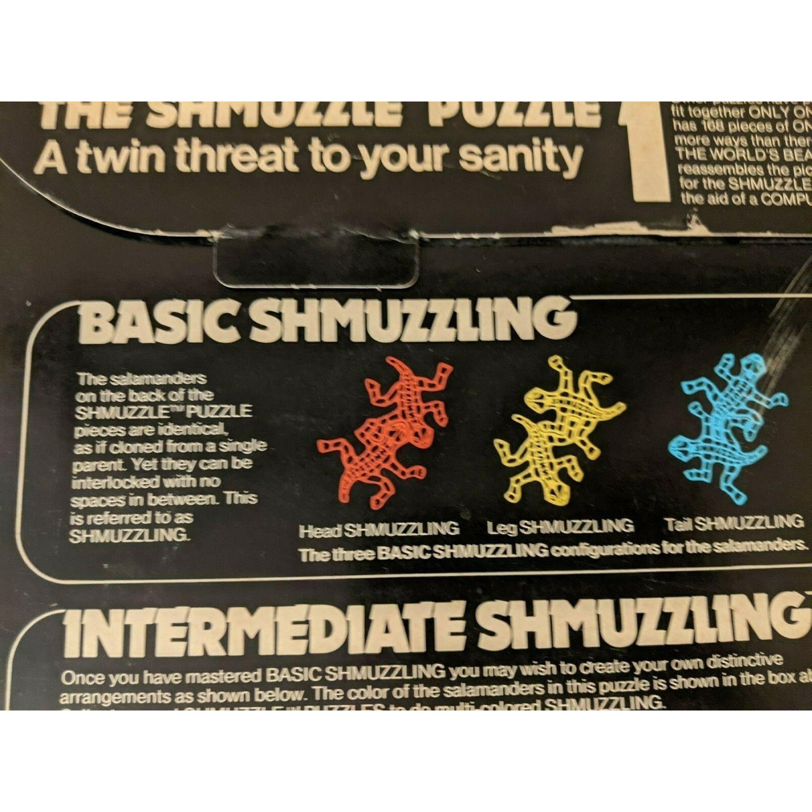 Vintage THE SHMUZZLE Puzzle Neon Lights Double Sided 1981 SP-110 Rare ...