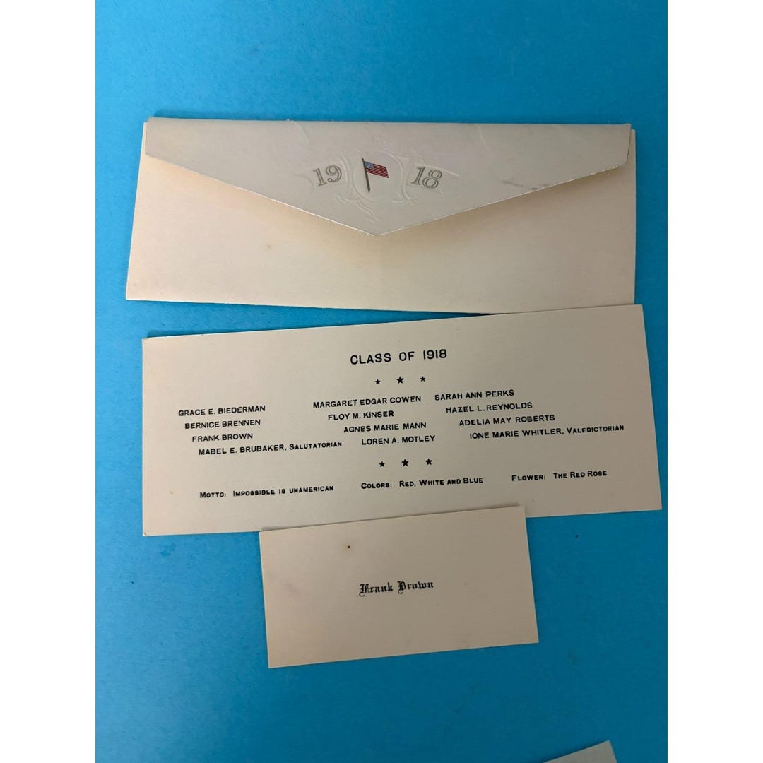 1918 COMMENCEMENT Exercise INVITATION Virden High School Il Illinois ...