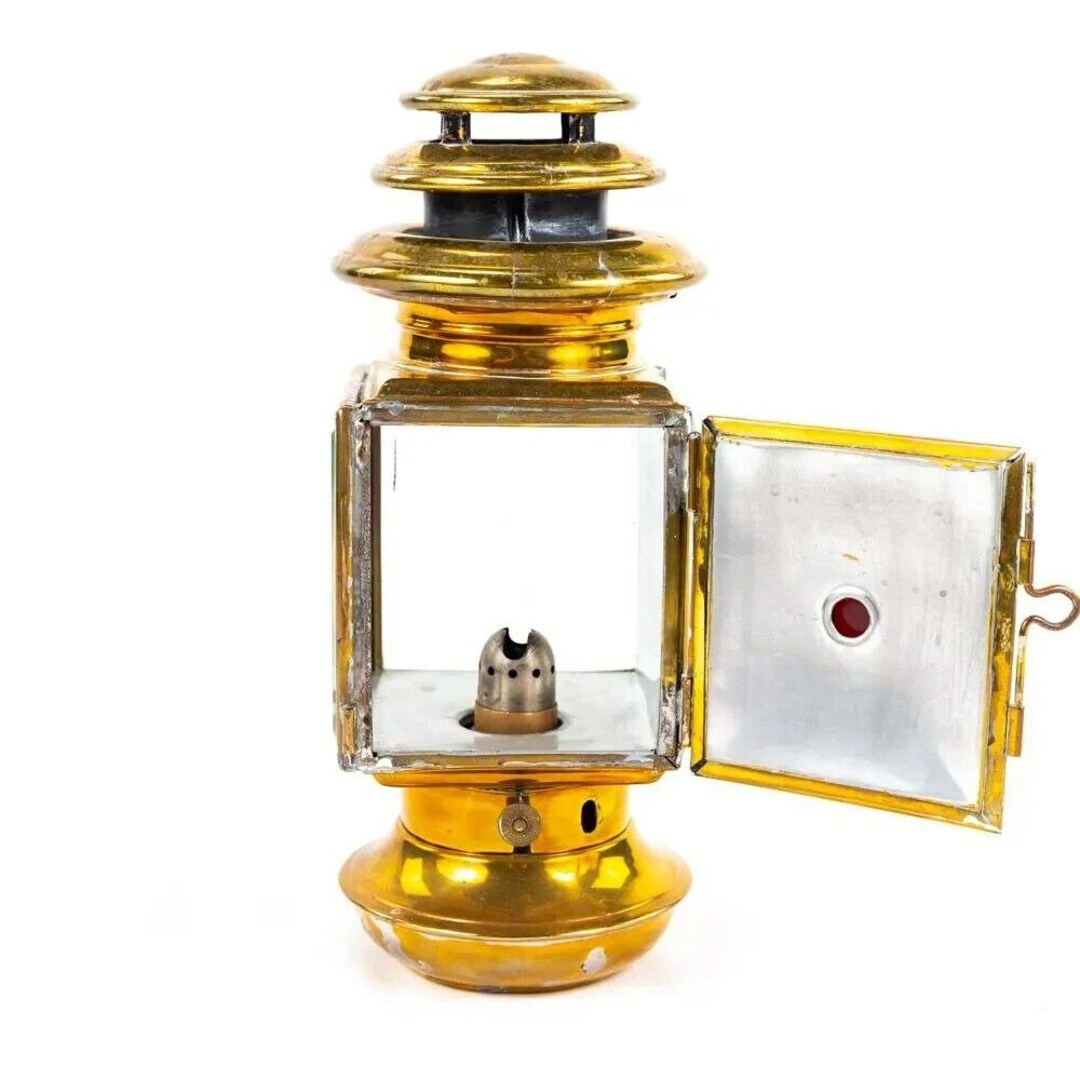 Antique Solar Brass Oil Lamp Carriage Ford Model T Cadillac Pierce Olds ...