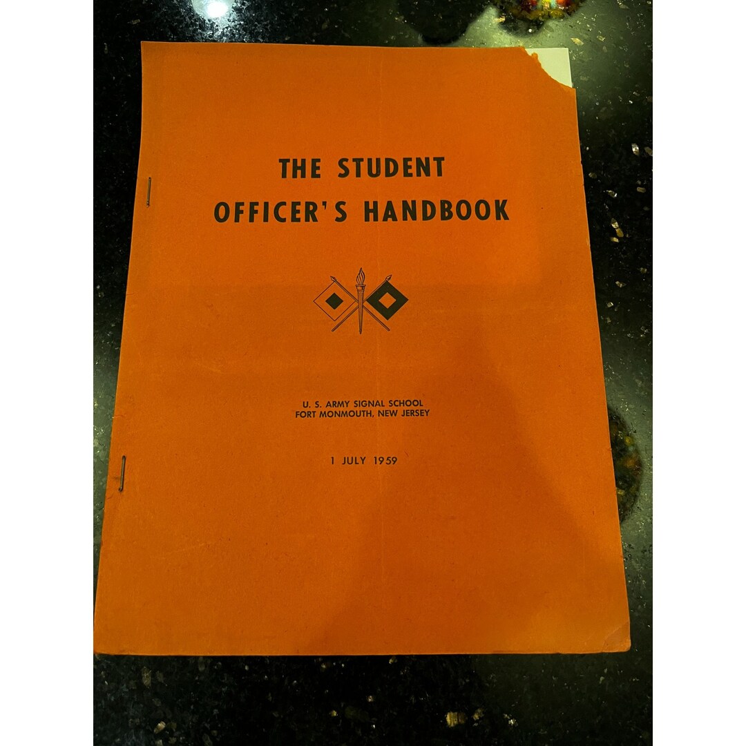 1959 US Army Signal Corps Officers School Fort Monmouth Training Manual ...
