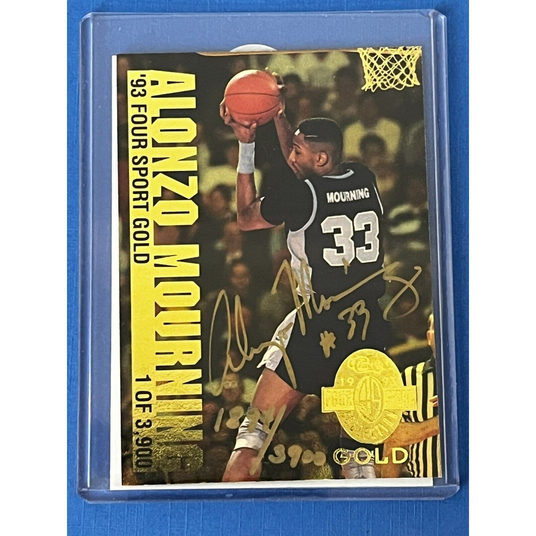 Gold ALONZO MOURNING 1993 CLASSIC Four Sport Rookie Autograph Auto ...
