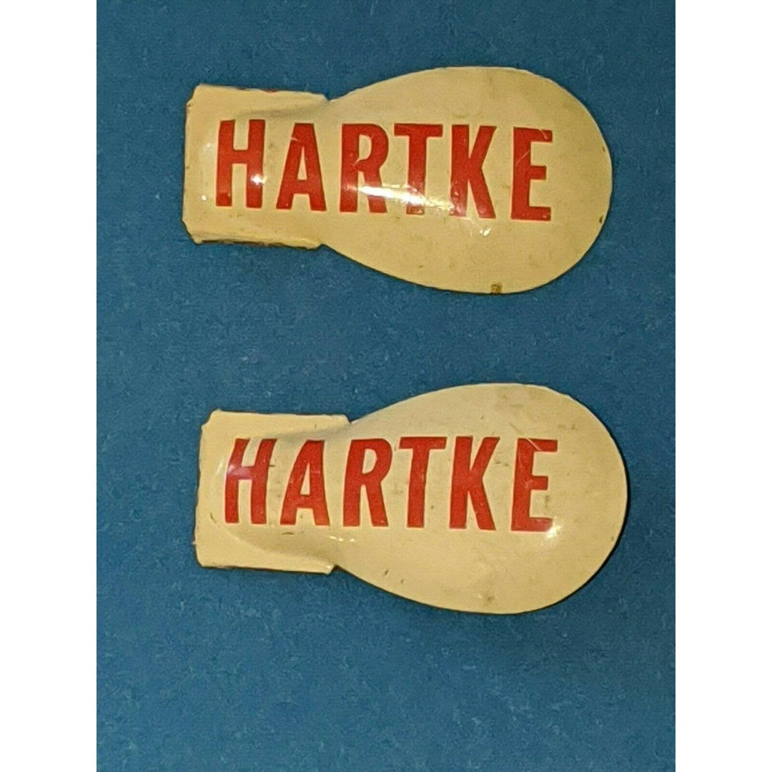 Pair 1958 Toy Metal Tin Litho Clicker Clacker Vance Hartke for Indiana ...