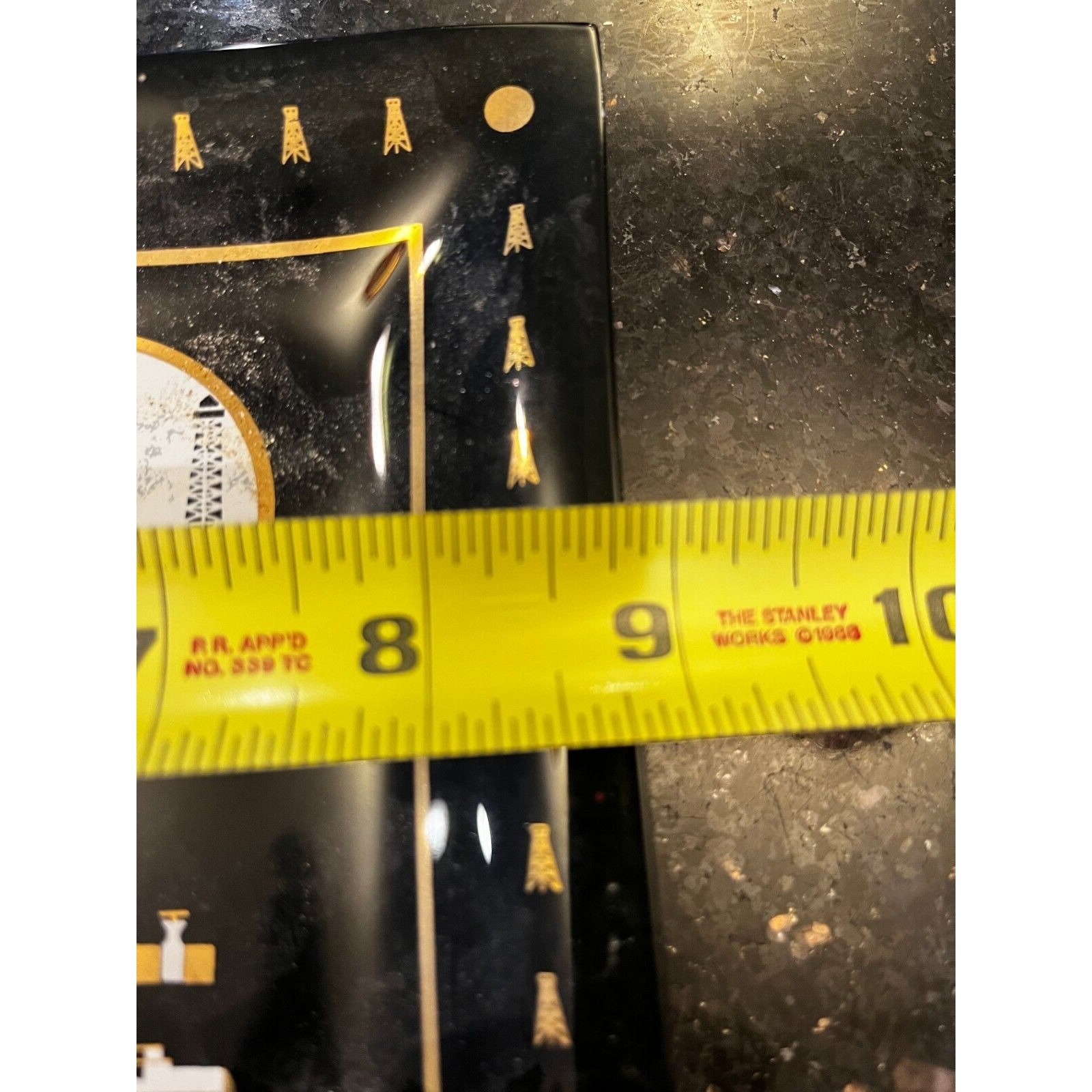 Vintage 1950s MCM Oil Drill Rig Souvenir Black Gold Glass Tray South ...