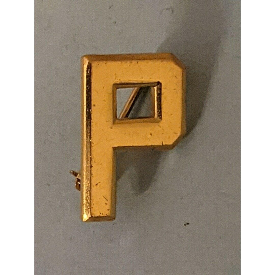 Vintage Army Letter "p" Gold Tone Pin Marked Meyer NY Purdue - Etsy