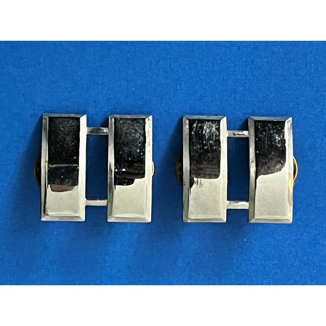 WWII WW2 Era US Army Military Silver Captains Bar Insignia Pin Meyer ...