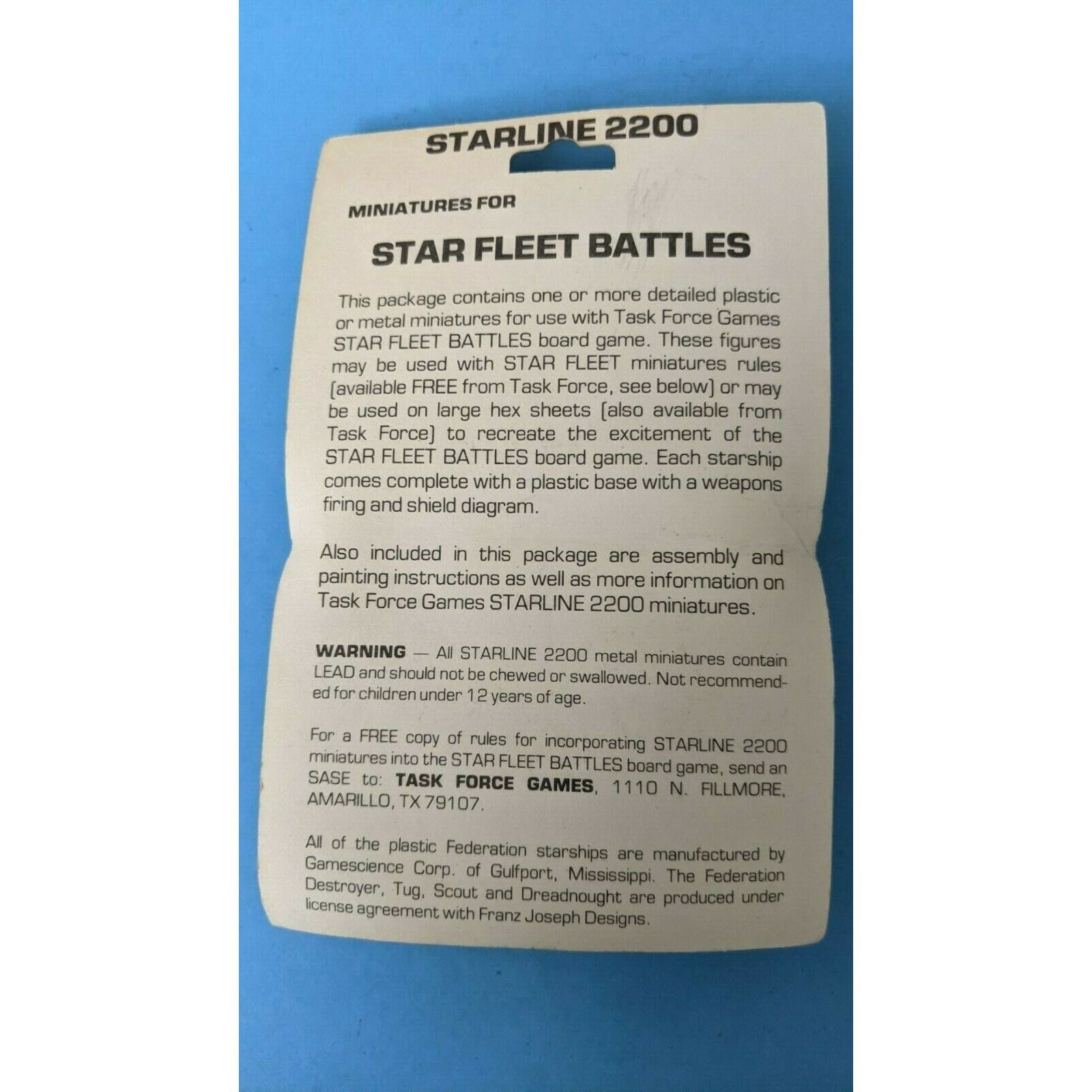 FASA Star Trek Miniatures Starline 2200 Isc DESTROYER Ship 7256 ...