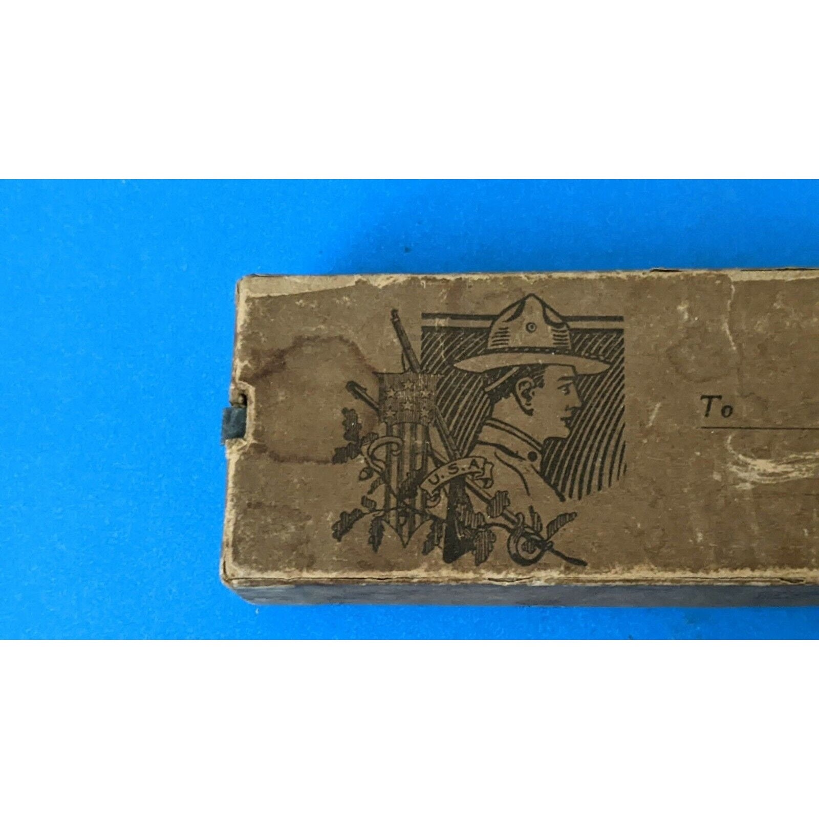 VINTAGE Pre WWI Soldier Mason Box Attleboro Falls,mass Home Front Dated ...