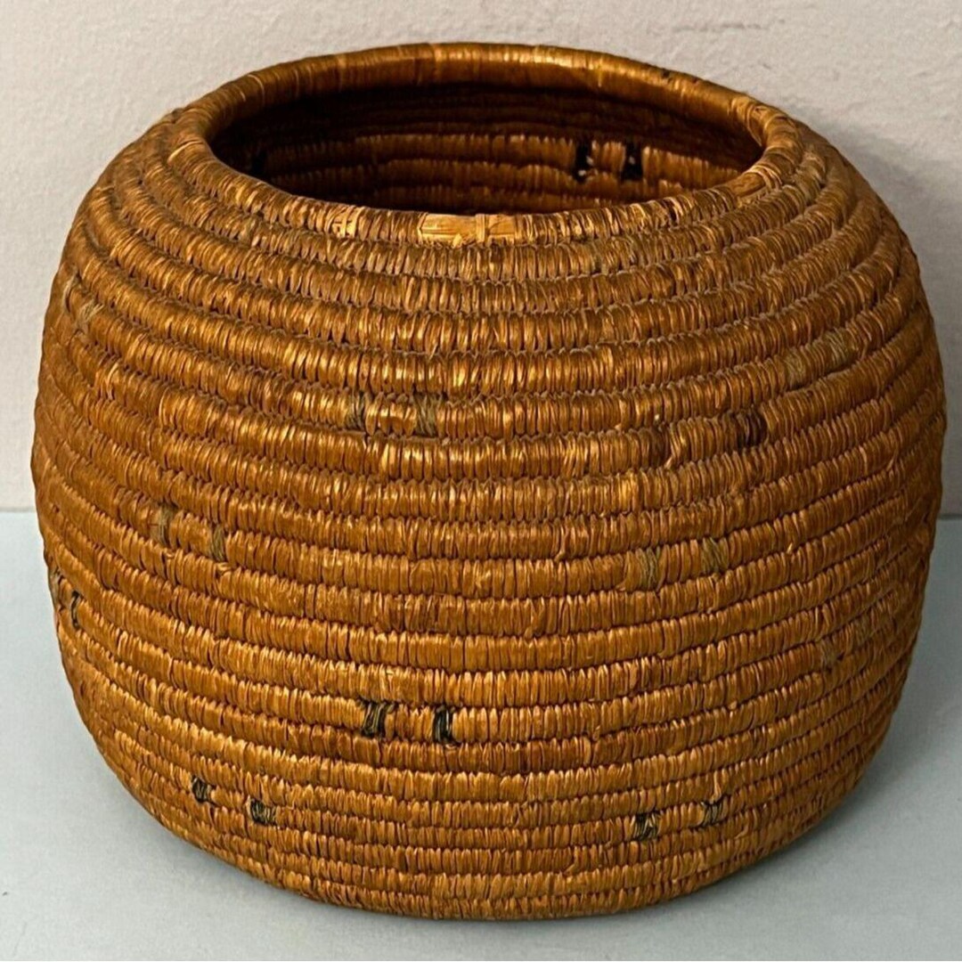 Antique Native American Yupik Alaska Coiled Beach Grass Basket 5" - Etsy