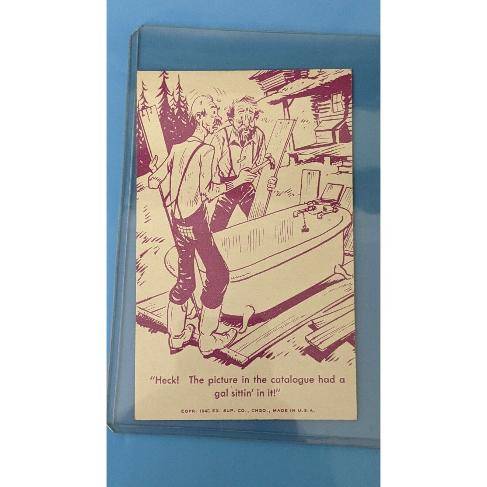 1940 Ex Sup Co Chgo Arcade Exhibit Card Risque Cartoon Pre - Etsy