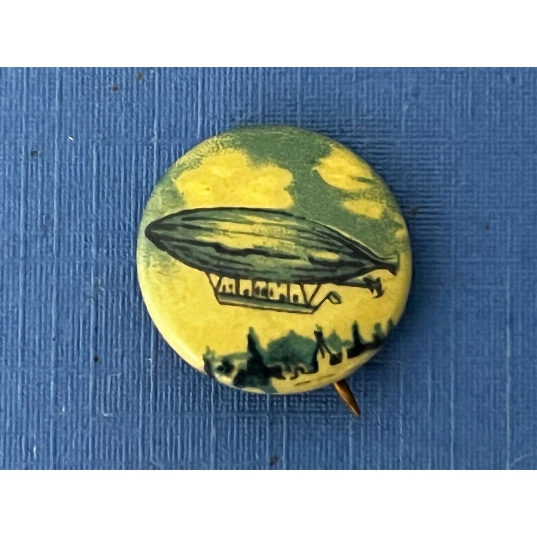 Antique Celluloid Blimp Airship Pinback Pin David C Cook Publishing ...