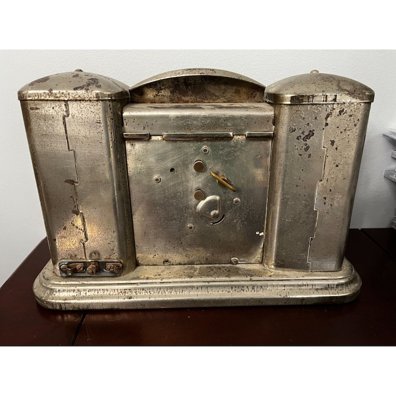Rare Antique Darche Bank Safety Deposit Alarm Clock Flash Light Chicago ...