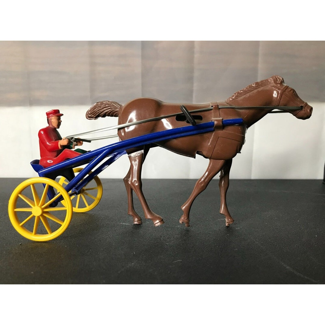Vintage Wolverine Plastic Wind-up Race Horse Cart Jockey - Etsy