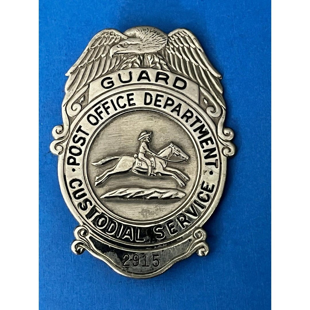 Antique Large 1920s-30s US Post Office Dept Custodial Service Guard ...