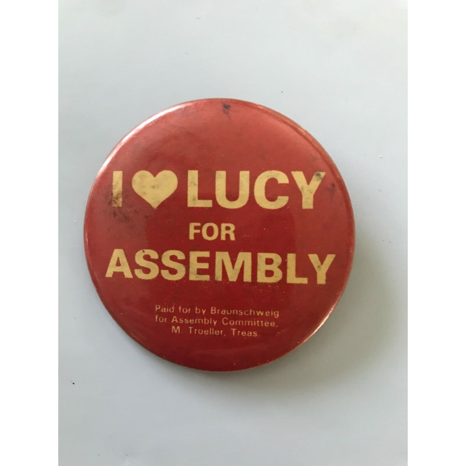 Vintage I Love Lucy Assembly Campaign Election Pinback Button Pin - Etsy