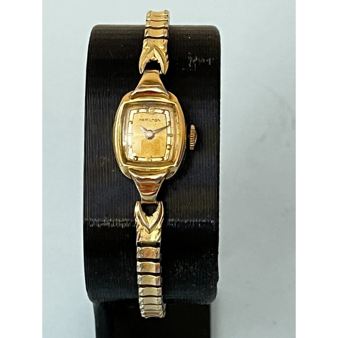 Vintage 1953 Hamilton Watch Women's 14k GOLD Filled GF 17 Jewels Works ...