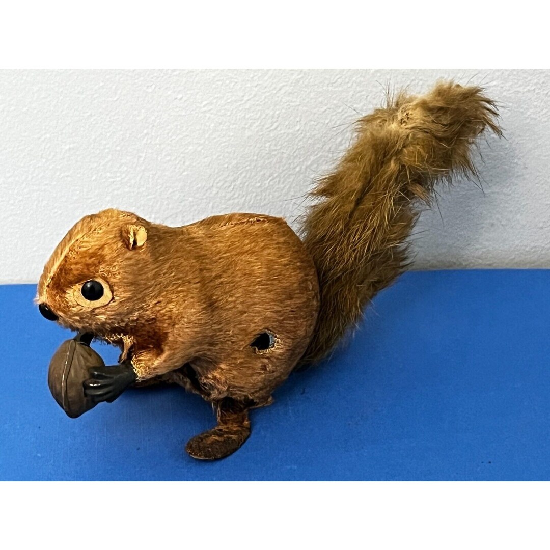 Vintage Wind up Squirrel W FUR & Nut Made BY KK Japan Rare! Works! - Etsy