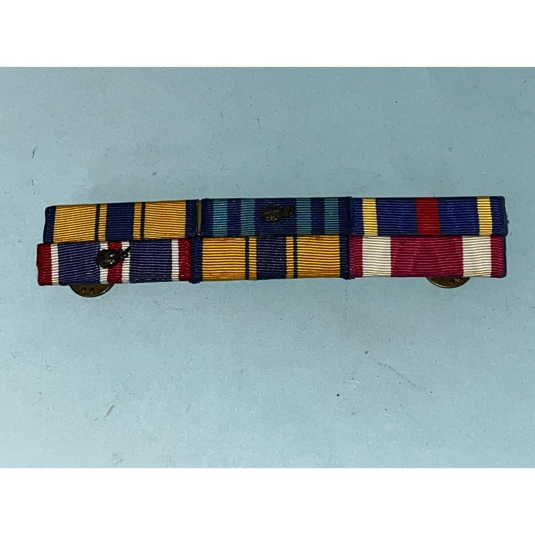 Vintage USAF Ribbon Bar Outstanding Unit Training Longevity Service Oak ...