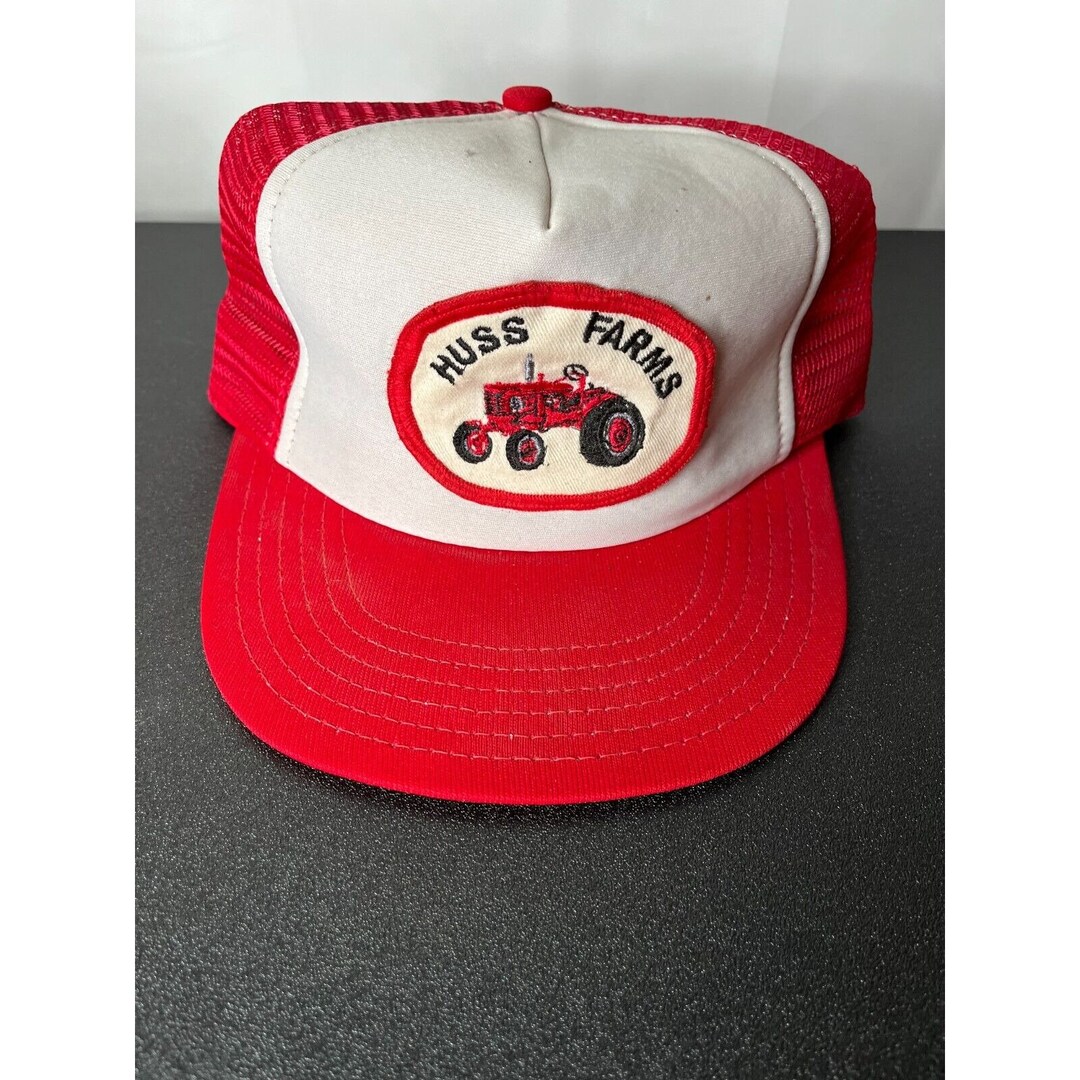 Vintage Hess Farms Indiana Tractor Snapback Patch Hat Trucker Mesh Cap ...