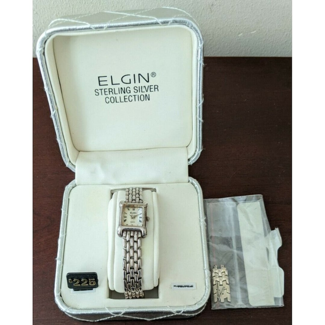 Elgin 925 Sterling Silver Quartz Japan Movement Women’s Watch in Box - Etsy