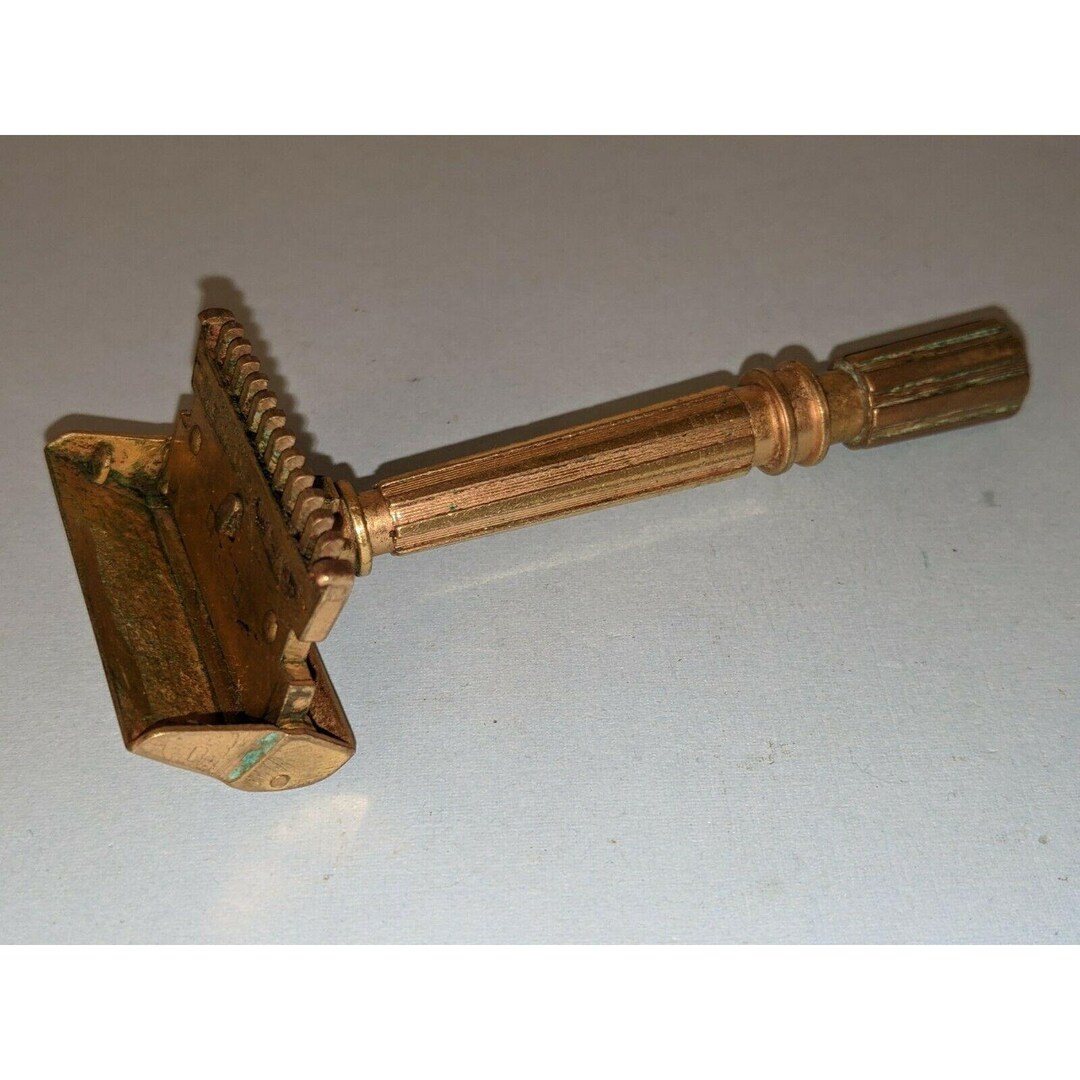 Vintage 1930's Gem Micromatic Open Comb SE Safety Razor Deco Gold ...