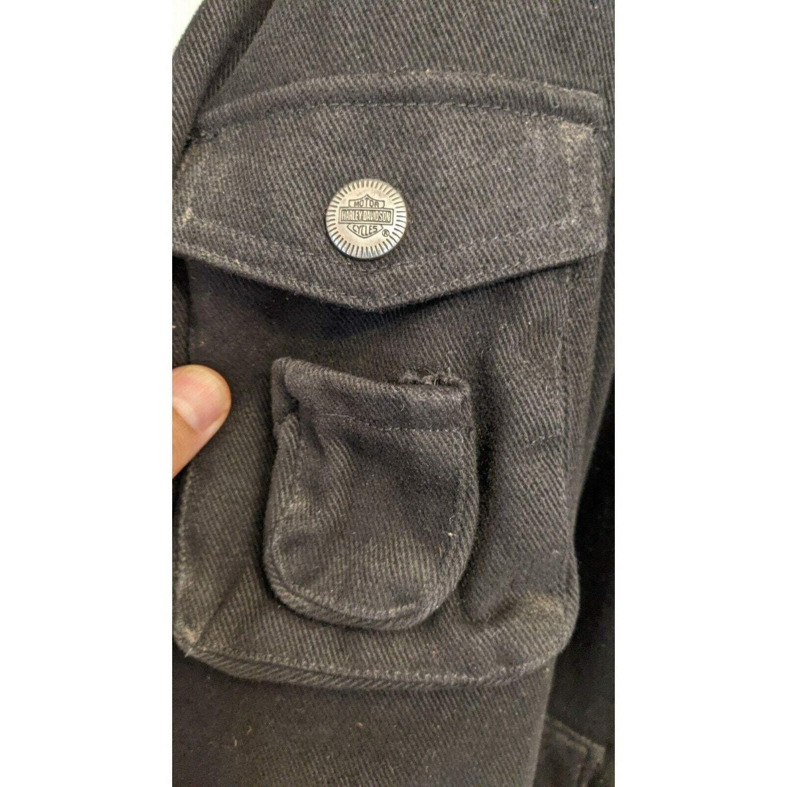 Harley-davidson LARGE Black Canvas Riding Jacket 103819 Milwaukee ...