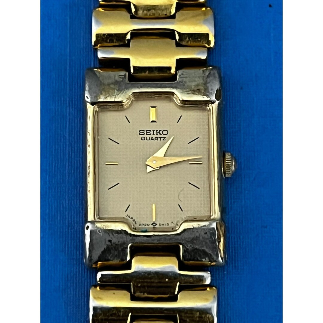 Vintage Seiko Watch Ladies Gold Tone Rectangle 2P20-5E69 (new Battery ...