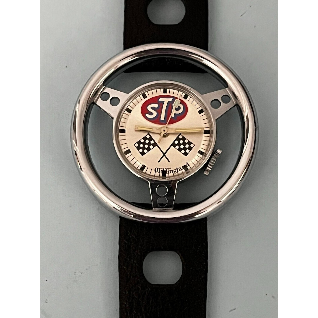 Very Rare STP Oil Racing Emblem Steering Wheel Watch Old England 38mm ...
