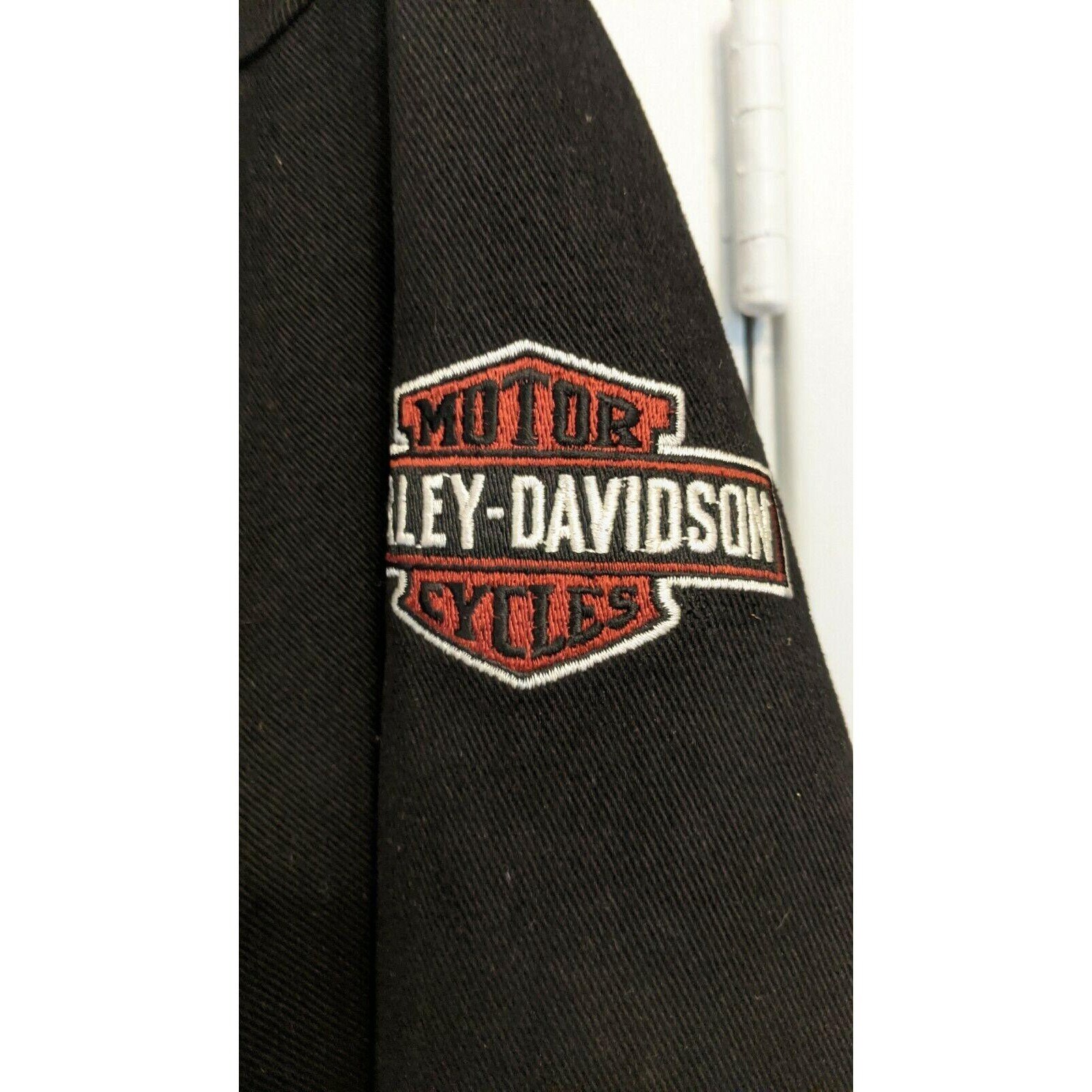 Harley-davidson LARGE Black Canvas Riding Jacket 103819 Milwaukee ...