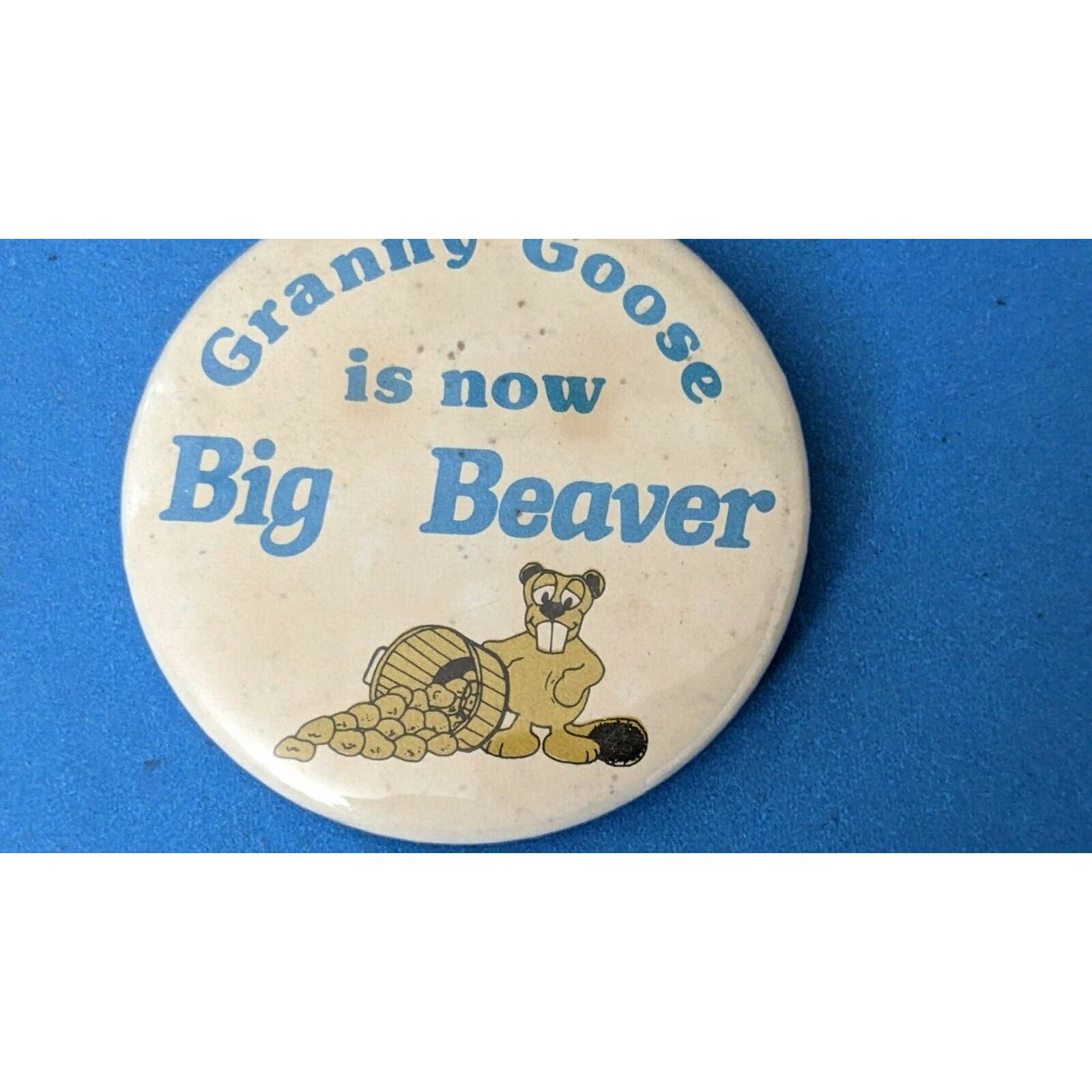 Vintage Granny Goose is Now Big Beaver Potato Pinback Lapel Pin Button ...