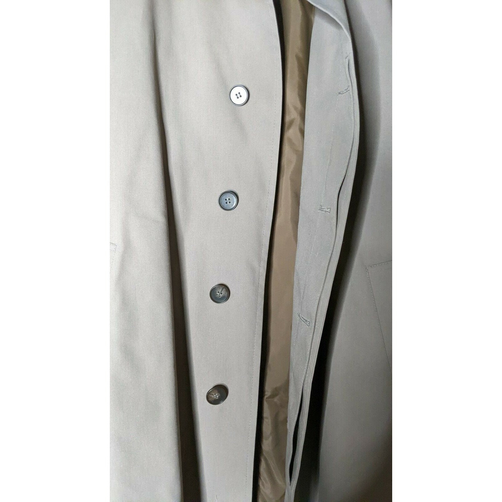 Vintage London Fog Men's Duster Tan Khaki Trench Coat Size 44 Long Nice ...