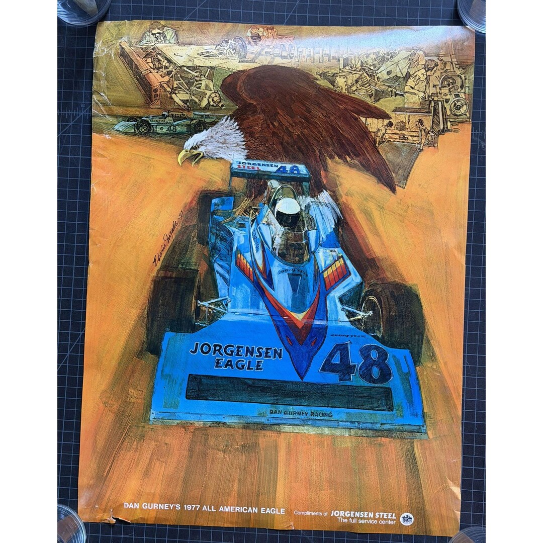 Dan Gurney 1977 AAR Jorgensen Eagle Race Car Poster Rare! X - Etsy