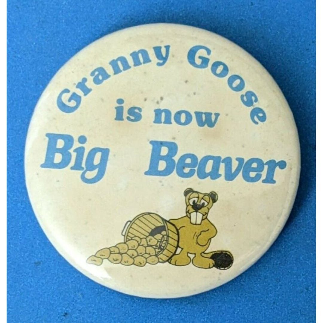 Vintage Granny Goose is Now Big Beaver Potato Pinback Lapel Pin Button ...