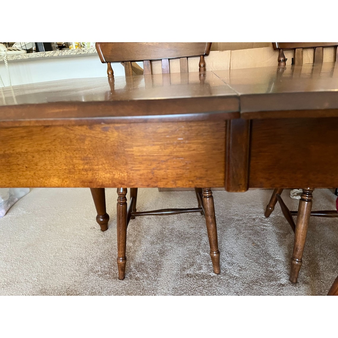 Thomasville Oak Dining Table Set W 4 Chairs Pads Leaf - Etsy