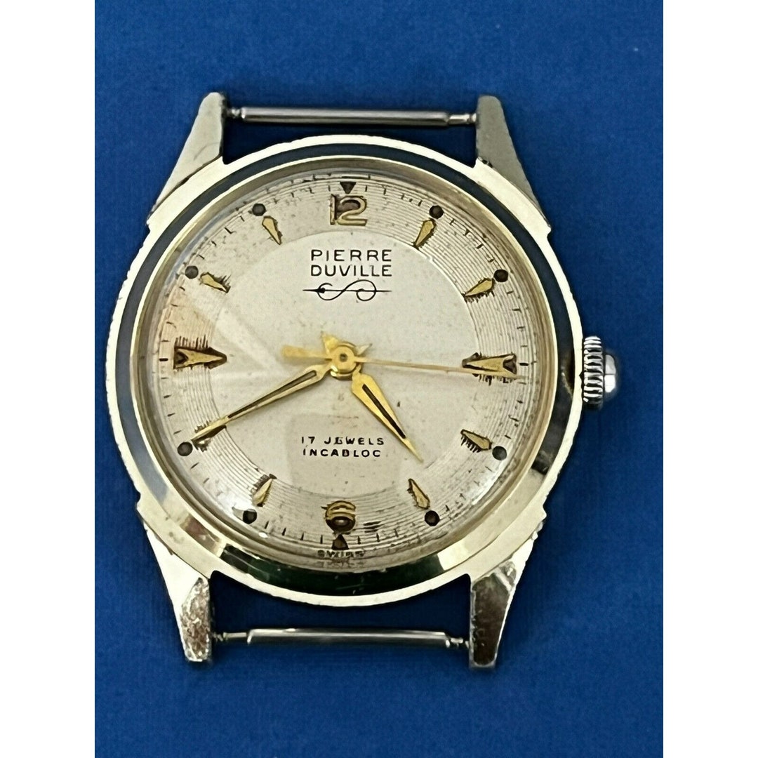 Vintage 1960s Pierre Duville Incabloc 17 Jewel Manual Wind Watch ...